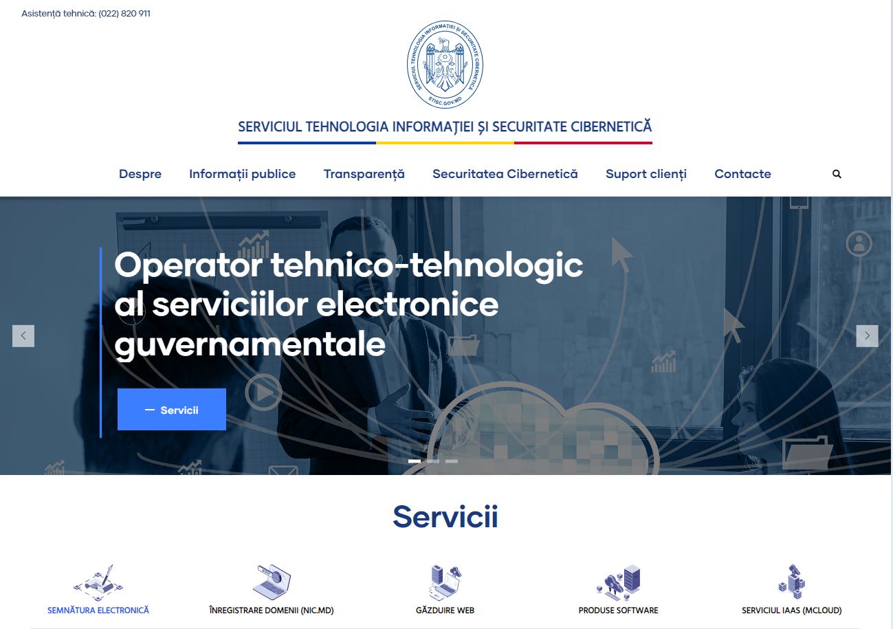 STISC a lansat o nouă versiune a paginii web | Serviciul Tehnologia Informației și Securitate ...